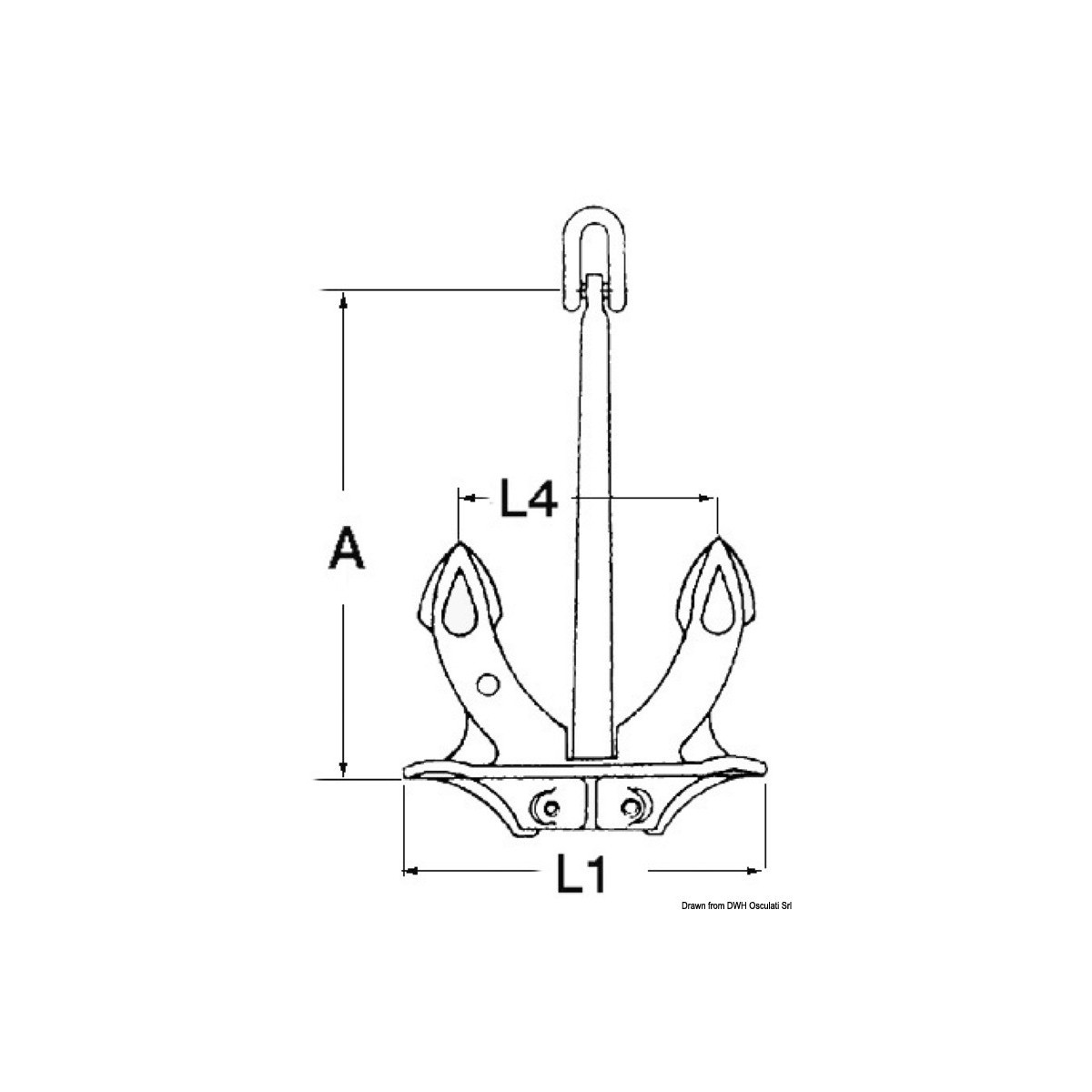 Osculati Hall anchor, original model 16 kg OSC-01.103.18 - Comptoir ...