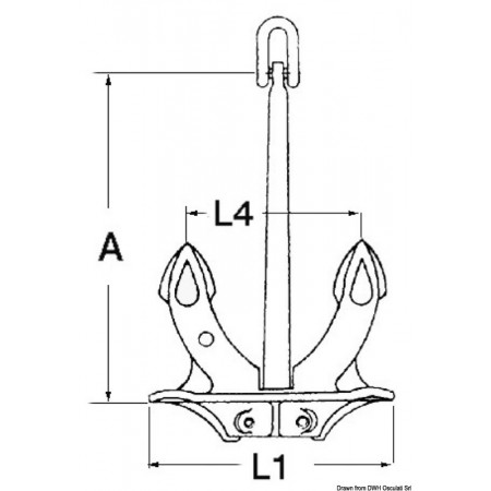 Osculati Hall anchor, original model 16 kg OSC-01.103.18 - Comptoir ...