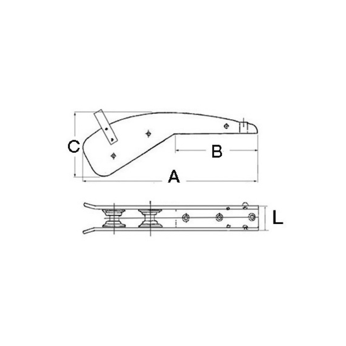 Osculati Davier inox pour ancres 16/25 kg OSC-01.336.03 - Comptoir Nautique