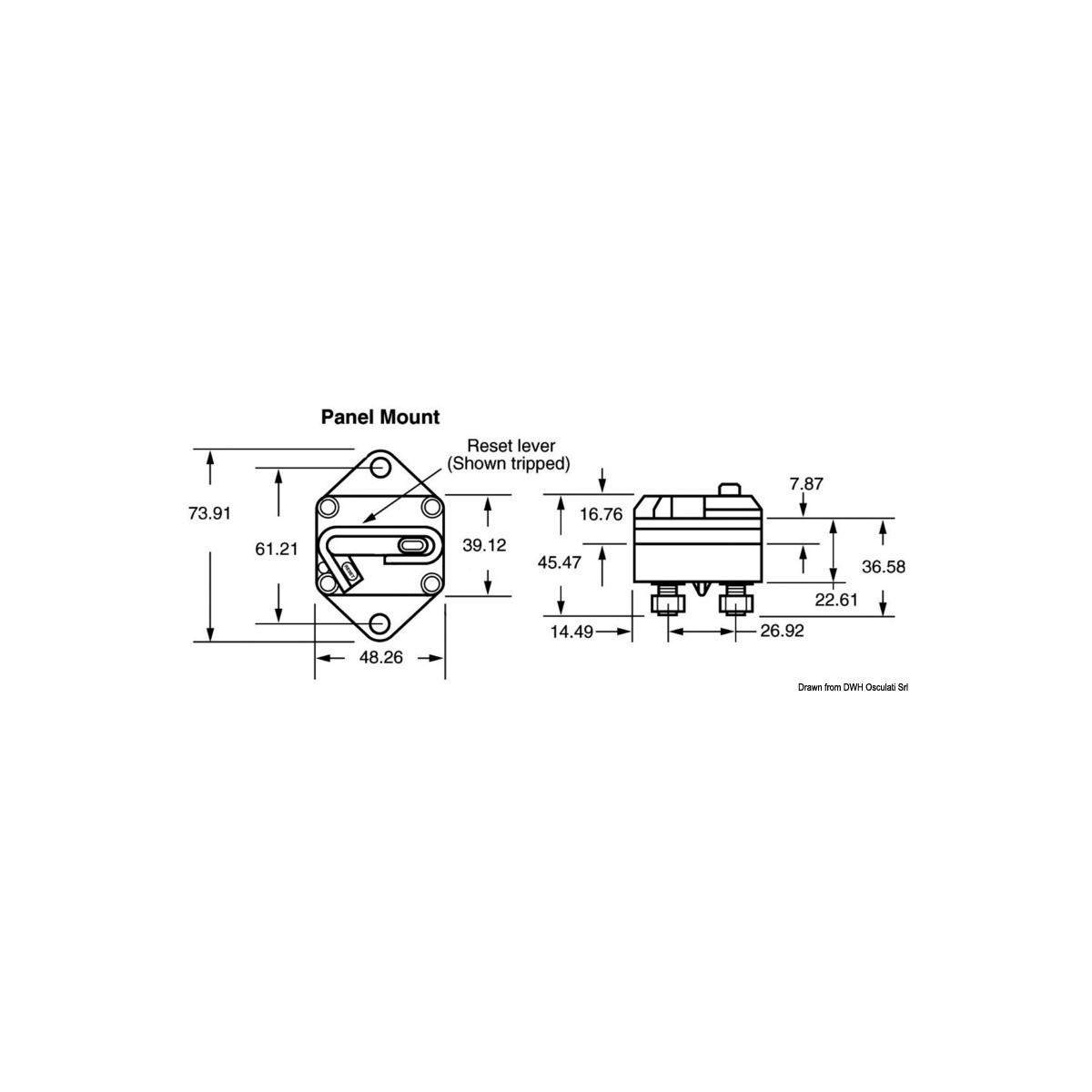 Osculati 100 A flush-mounting circuit breaker OSC-02.750.10 - Comptoir ...