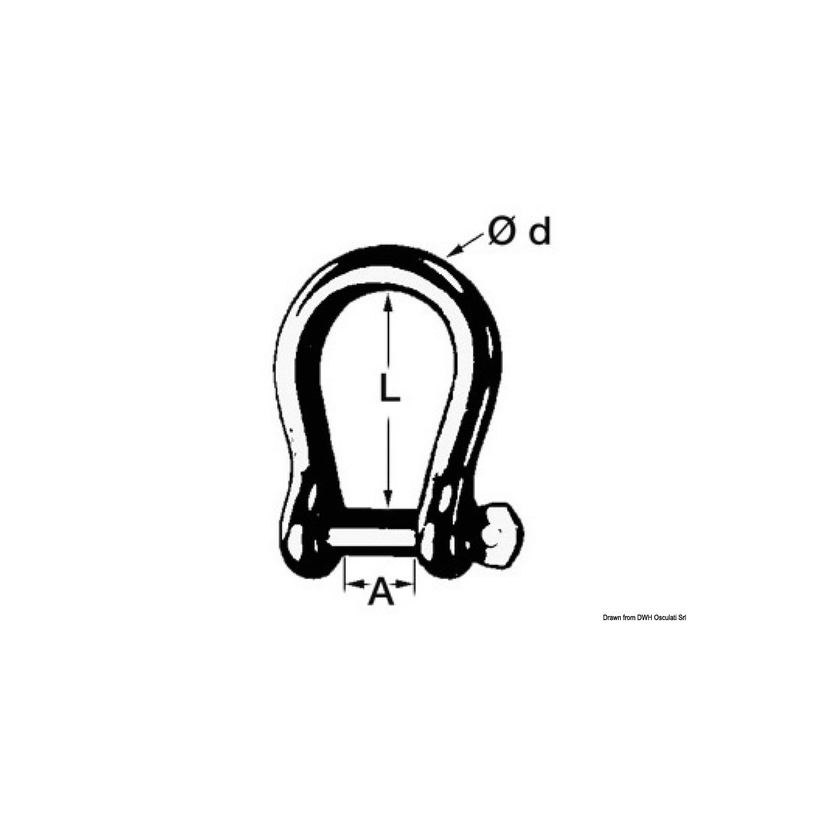 Osculati Manille mod. lyre en acier galvanisé 12 mm OSC-08.329.12 ...