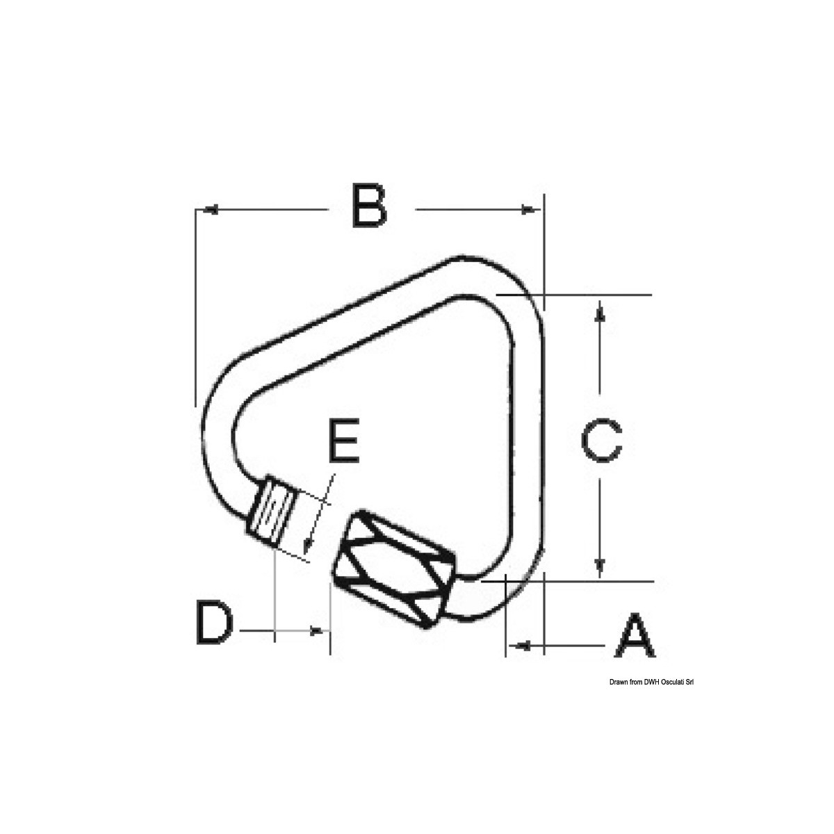 Osculati Mousqueton Delta inox avec ouverture à vis 4,5 mm OSC-08.875. ...