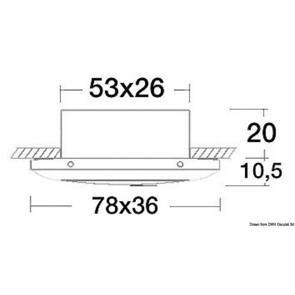 Osculati Plafonnier Merak satiné nickel OSC-13.431.07 - Comptoir Nautique