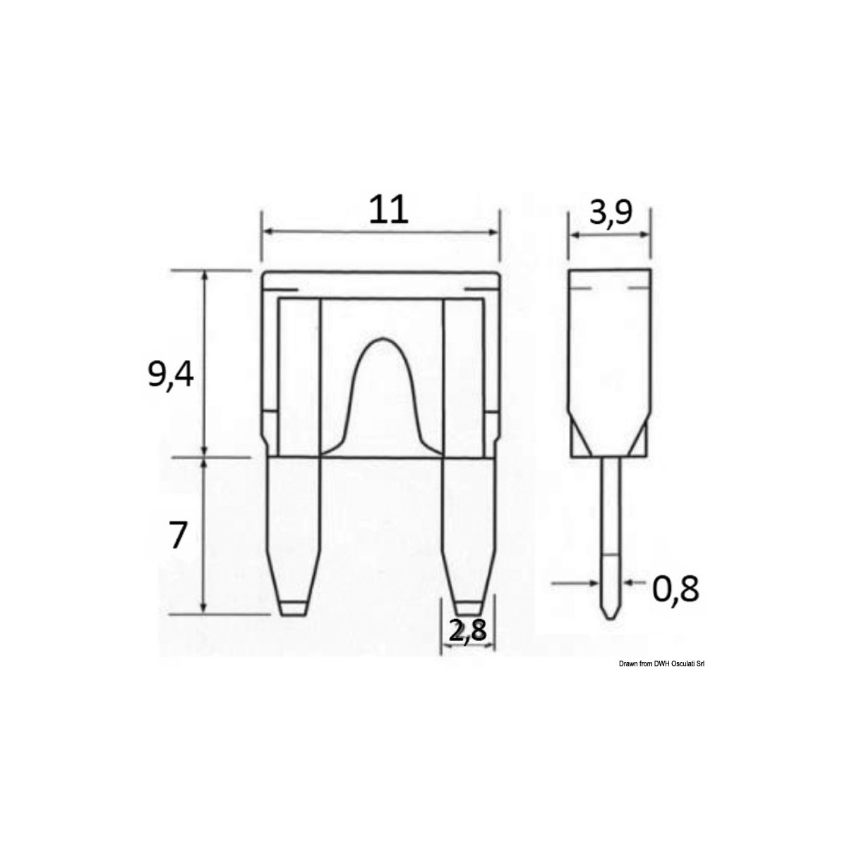 Osculati Fusible lamellaire mini 5 A OSC-14.006.05 - Comptoir Nautique