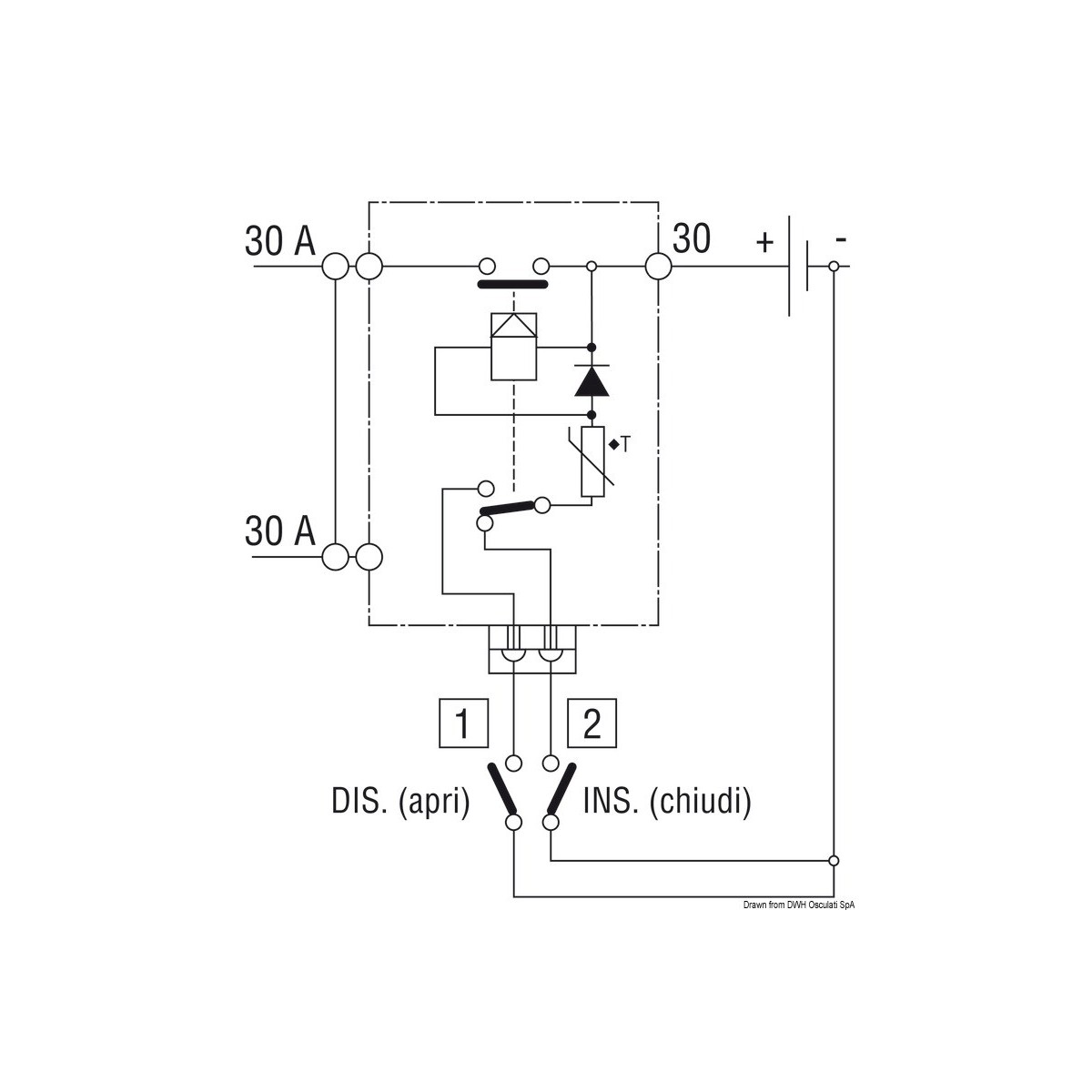 Osculati 12 V Battery Switch Reset Switch Osc 14 383 12 Comptoir Nautique