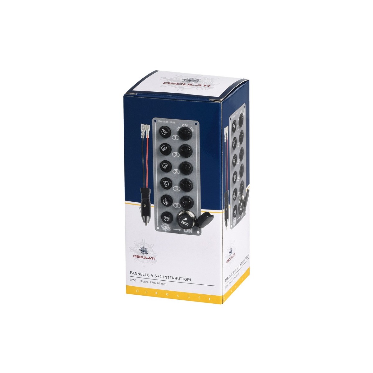 Osculati Electrical panel with 5 cigarette-lighter switches OSC-14.703. ...