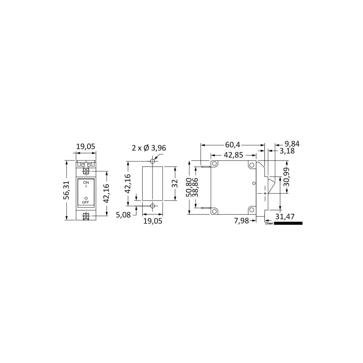 Osculati Horizontal-mounted flush-mounted pushbutton switch 5 A OSC-14. ...