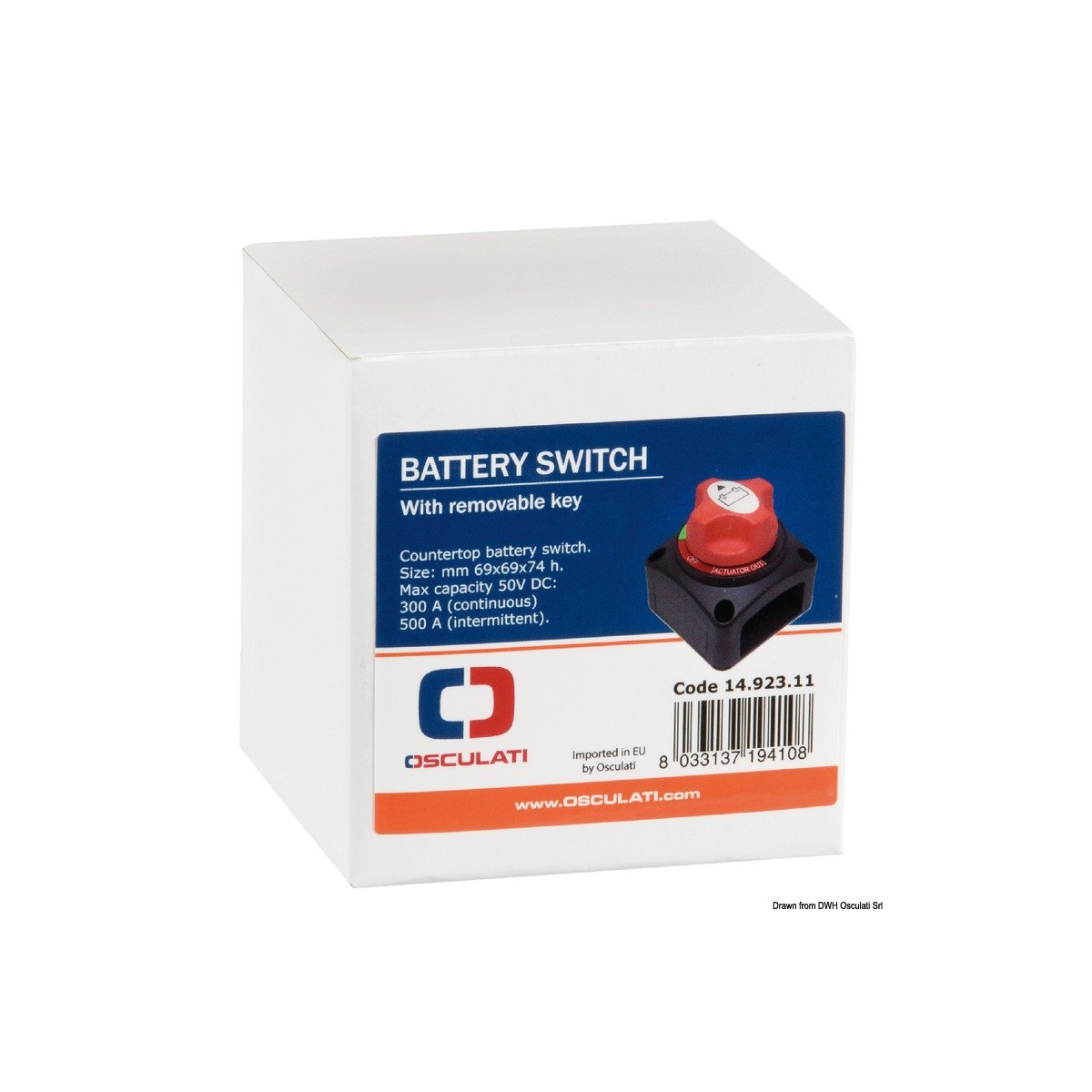 Osculati Battery switch with removable key OSC-14.923.11 - Comptoir ...