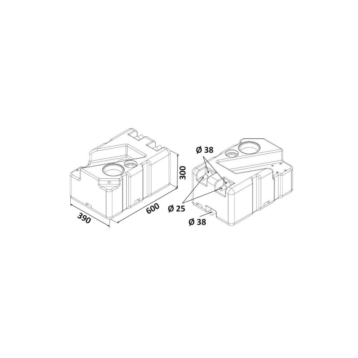 Osculati Waste water tank with grinder 12 V 50 l OSC-50.141.50 ...