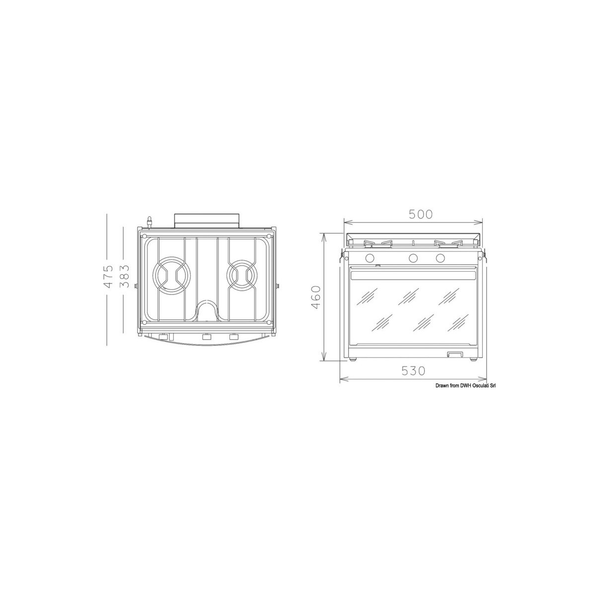 Techimpex CookerTECHIMPEX Marinertwo 2 burners oven OSC-50.370.00 ...