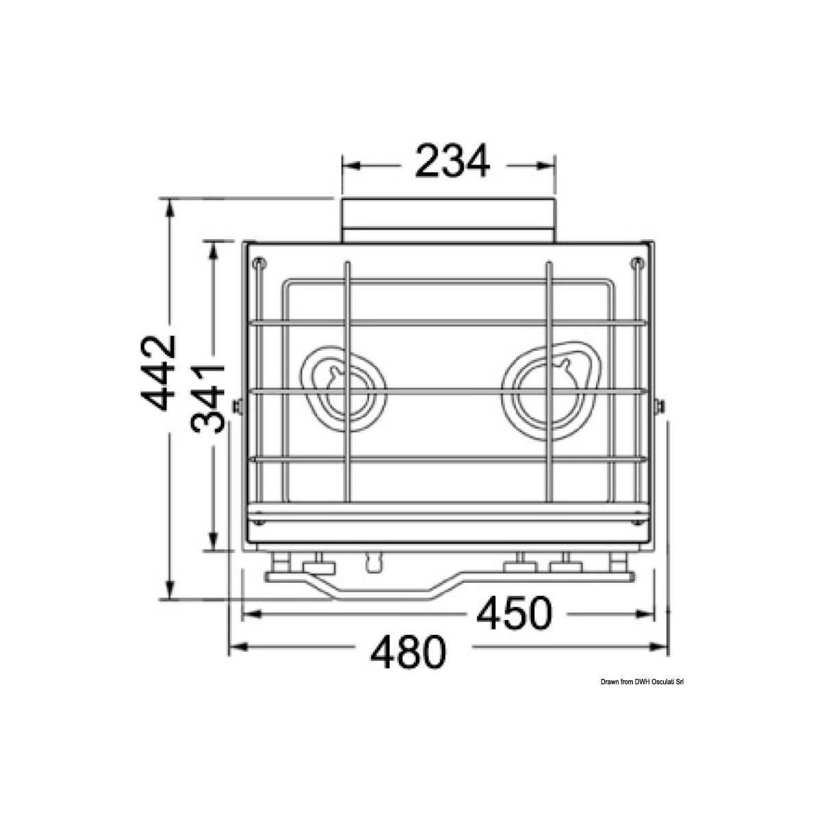 Techimpex Cuisinière TECHIMPEX Compact 2 feux four OSC-50.375.00 ...