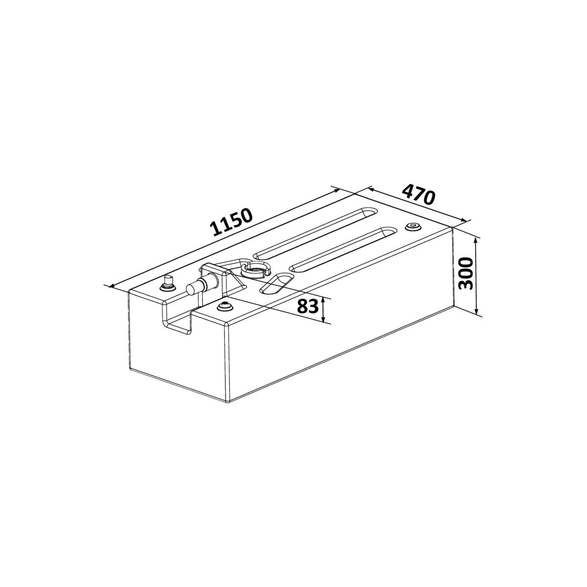Osculati 142-liter cross-linked polyethylene gasoline fuel tank OSC-52. ...