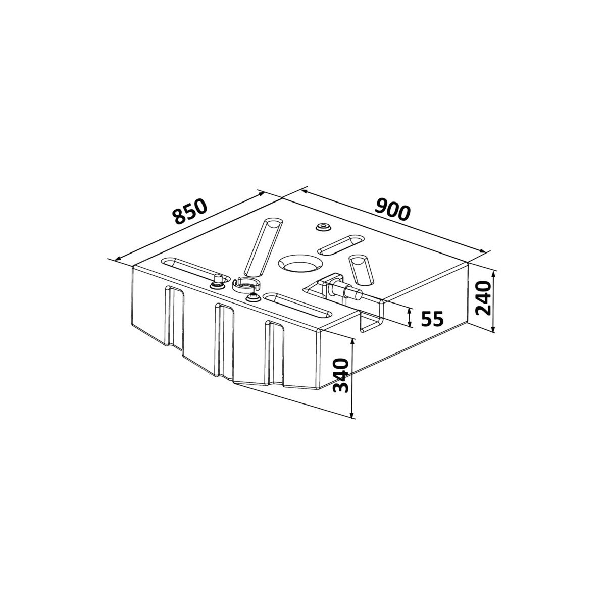 Osculati 189-liter cross-linked polyethylene gasoline fuel tank OSC-52. ...