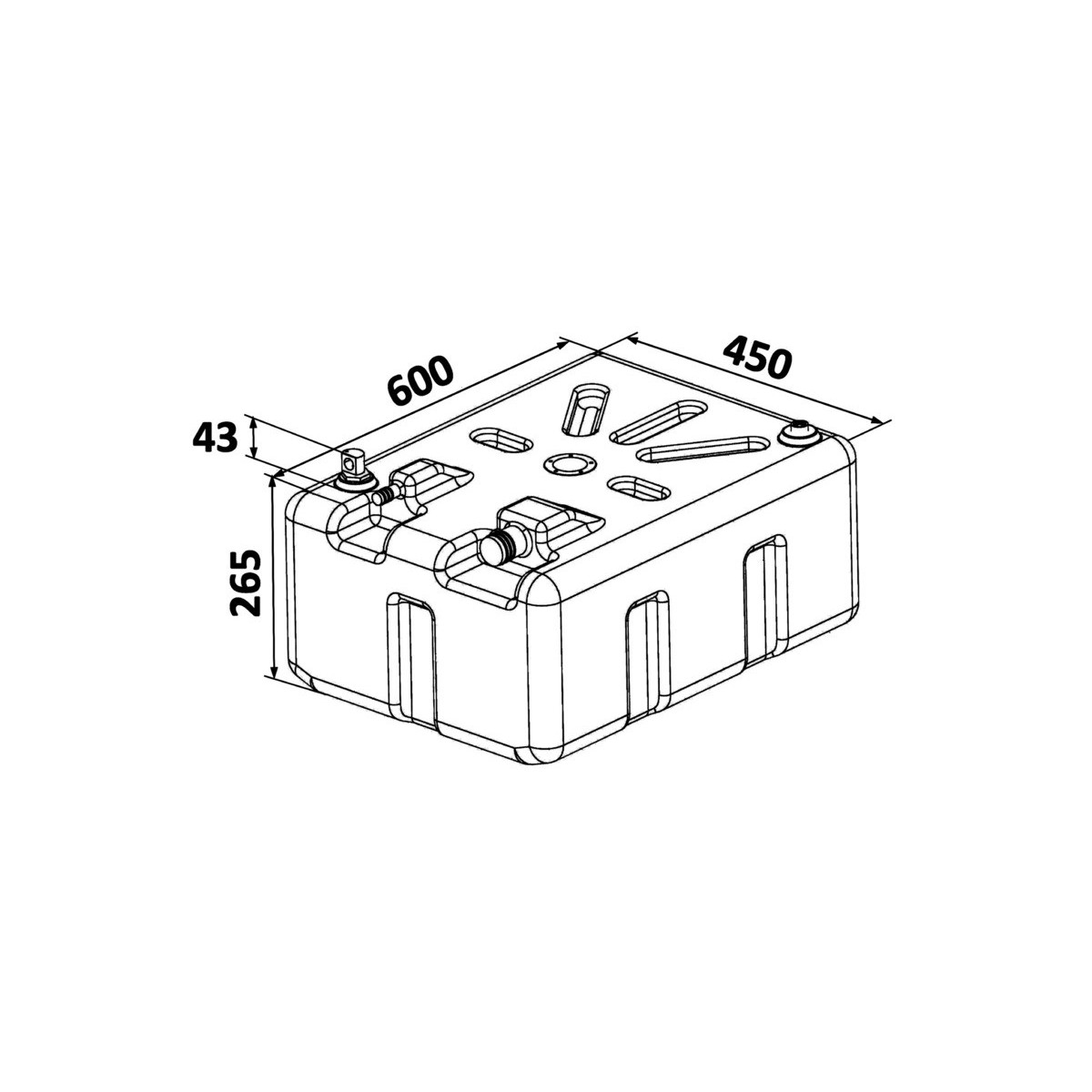 Osculati Cross-linked polyethylene gasoline fuel tank OSC-52.036.03 ...
