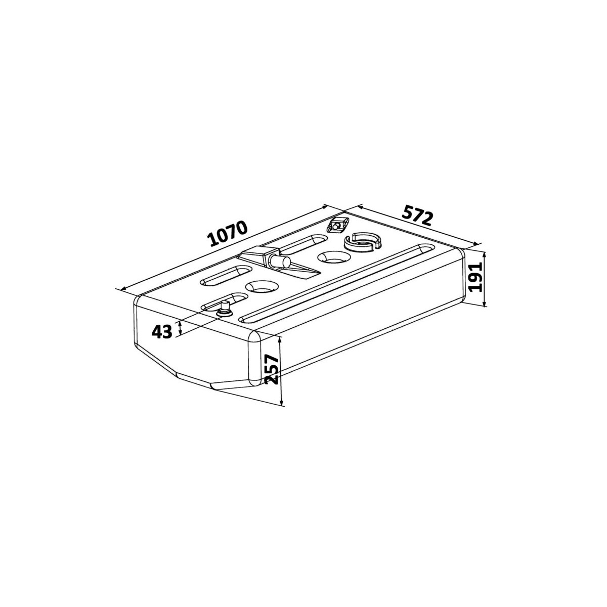 Osculati 120-liter cross-linked polyethylene gasoline fuel tank OSC-52. ...