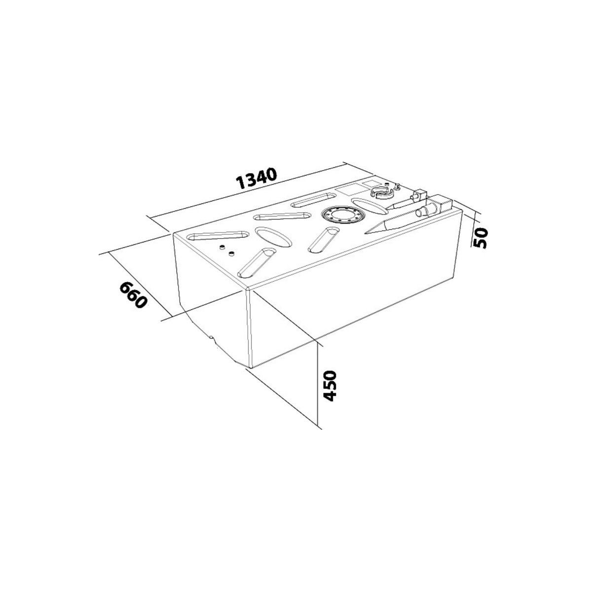 Osculati 315-litre cross-linked polyethylene petrol/diesel fuel tank ...