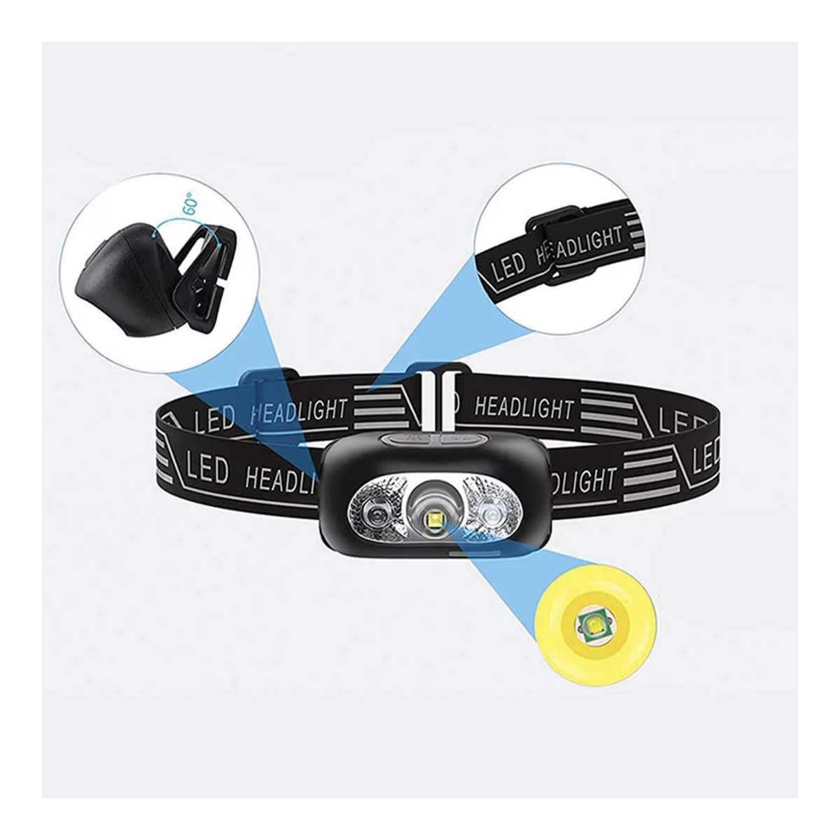 Comptoir Nautique Adjustable, rechargeable headlamp LAMPE-FRONT ...