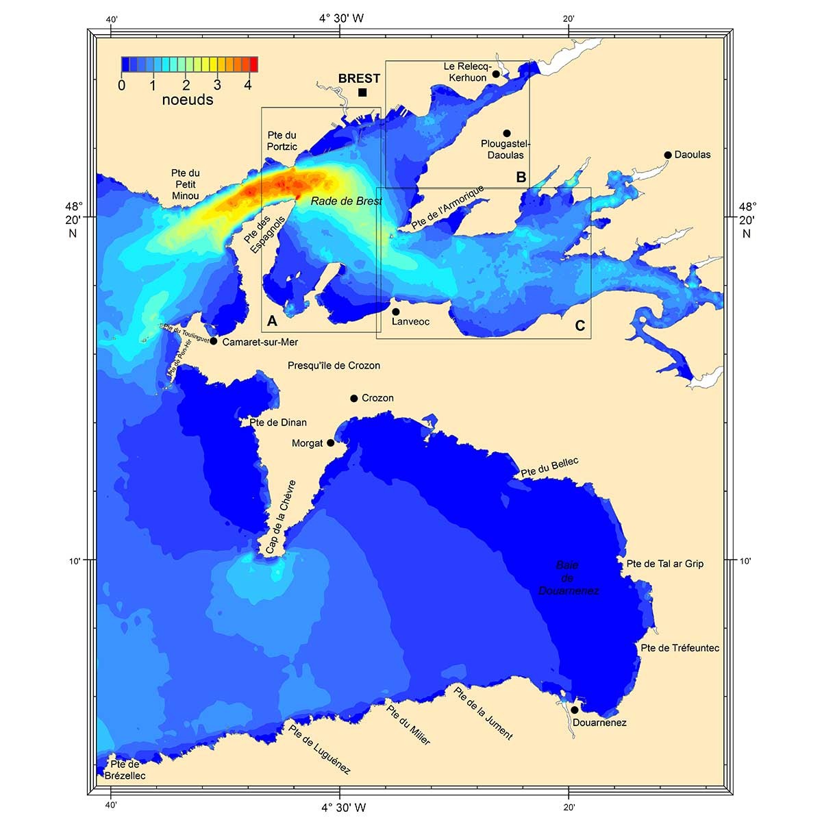 SHOM Atlas des courants de marées et hauteurs d'eau (France) 103D555UJA ...