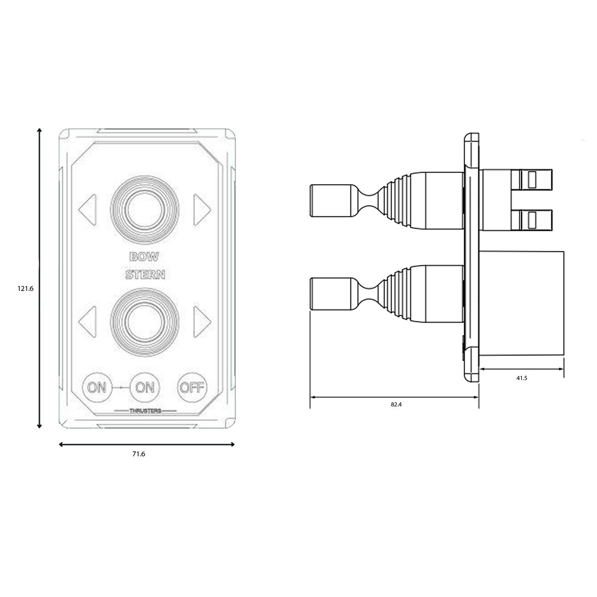 Sleipner / Side-Power Dual joystick control panel PR740 - Comptoir Nautique