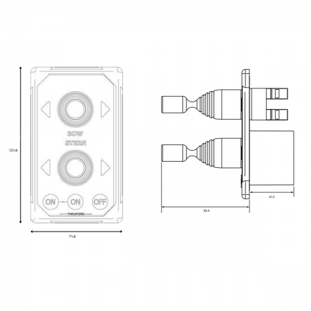 Sleipner / Side-Power Dual joystick control panel PR740 - Comptoir Nautique