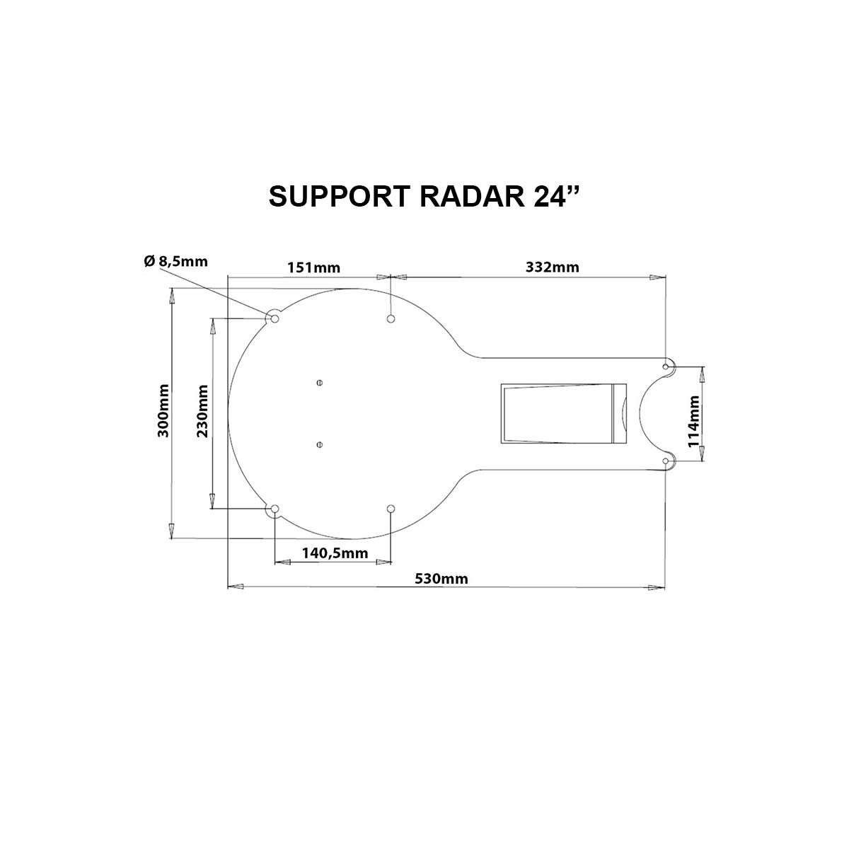 Raymarine Support de mât pour radôme 2kw/4kw M92722 - Comptoir Nautique