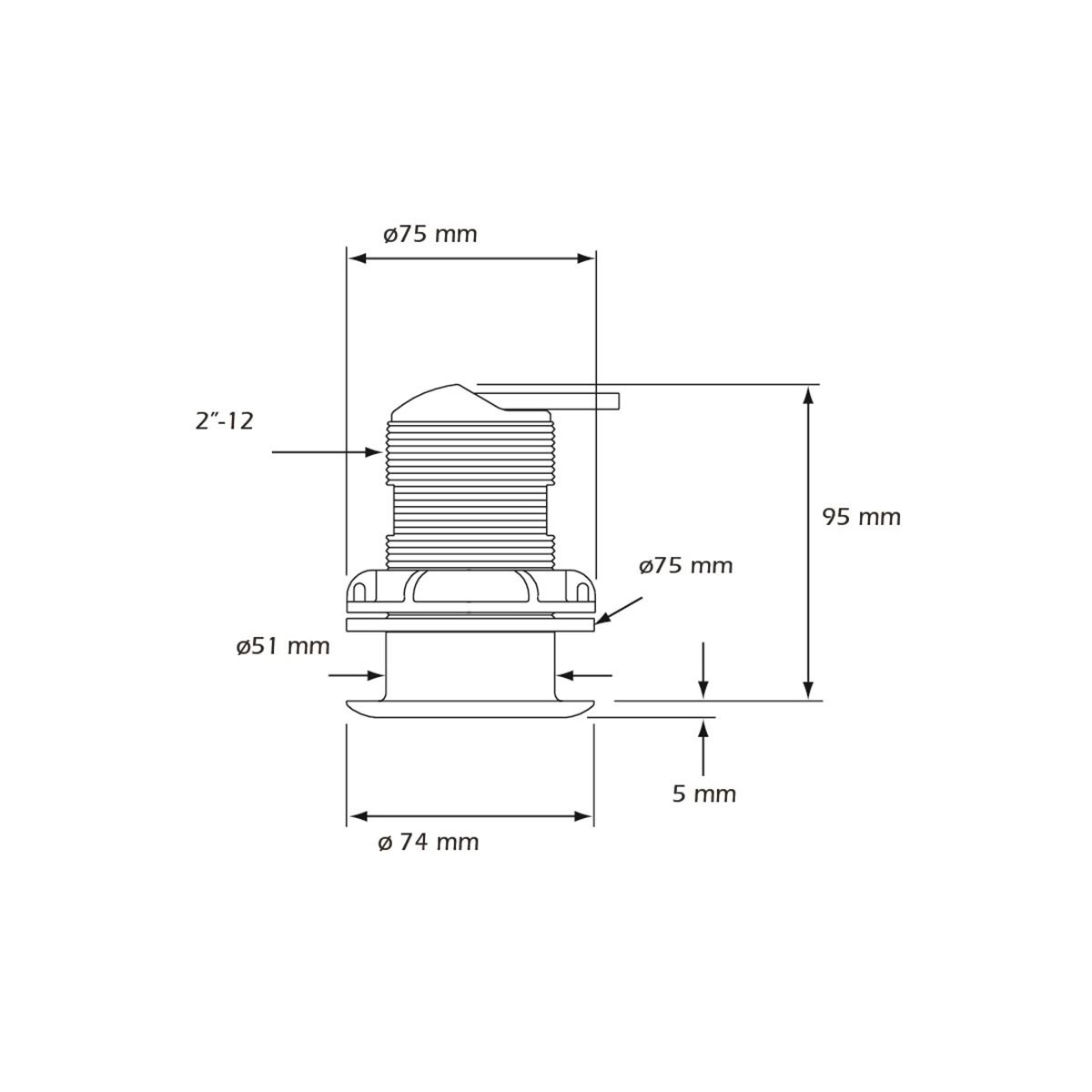 Airmar P319 through-beam probe P319 - Comptoir Nautique