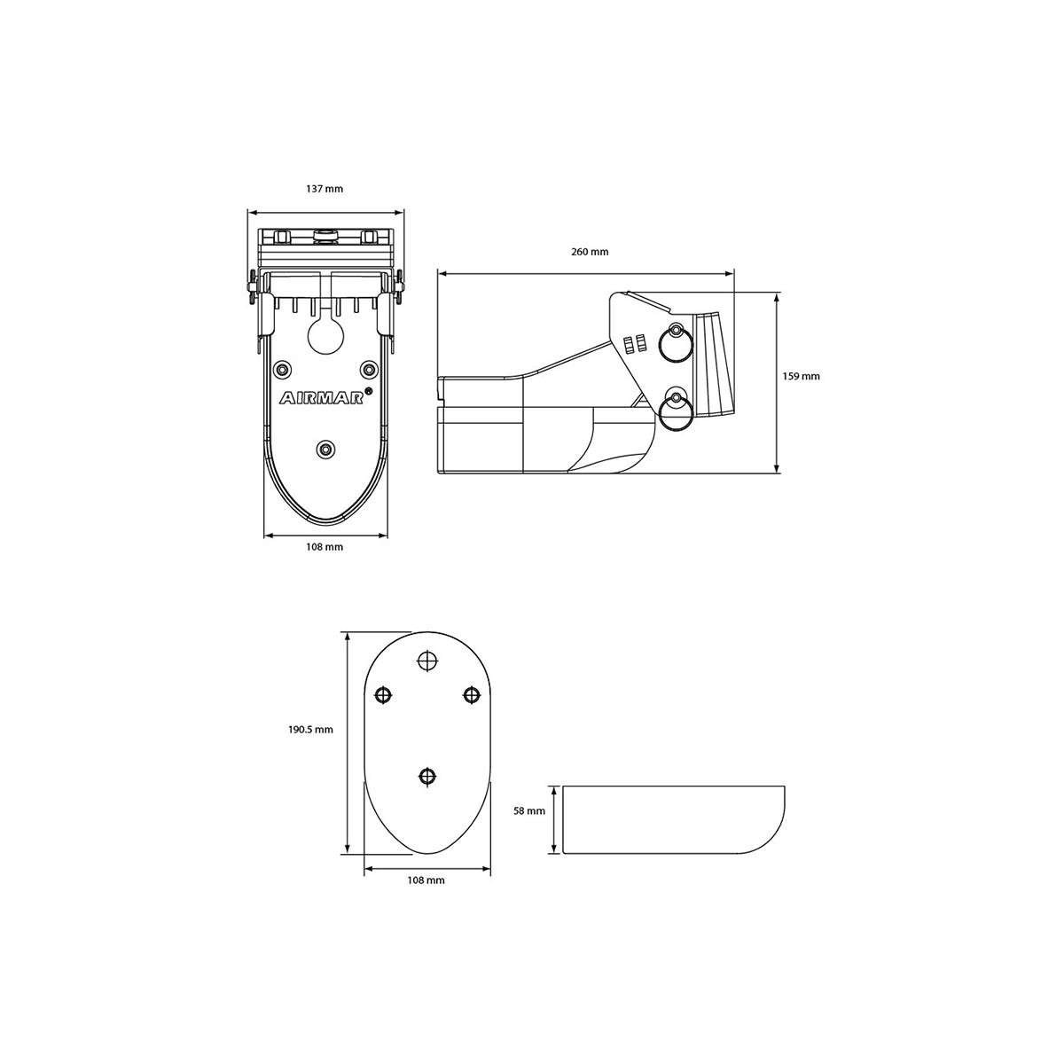 Airmar TM258 2D transom sensor TM258 - Comptoir Nautique