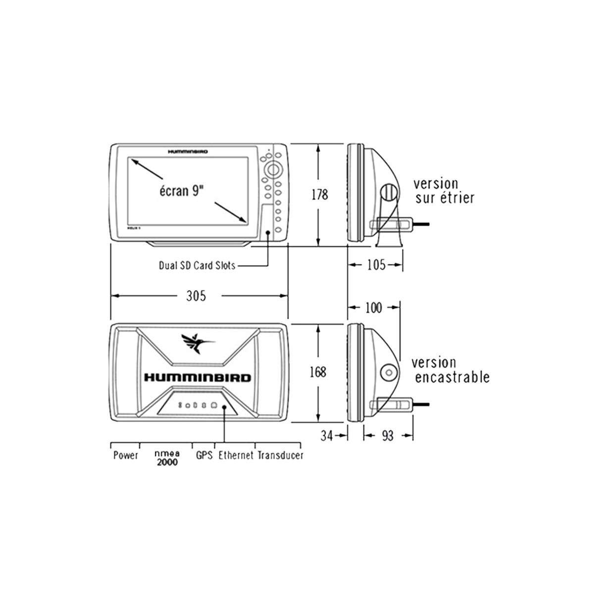Combiné sondeur GPS Helix 9 G4N Chirp Mega SI+ Humminbird