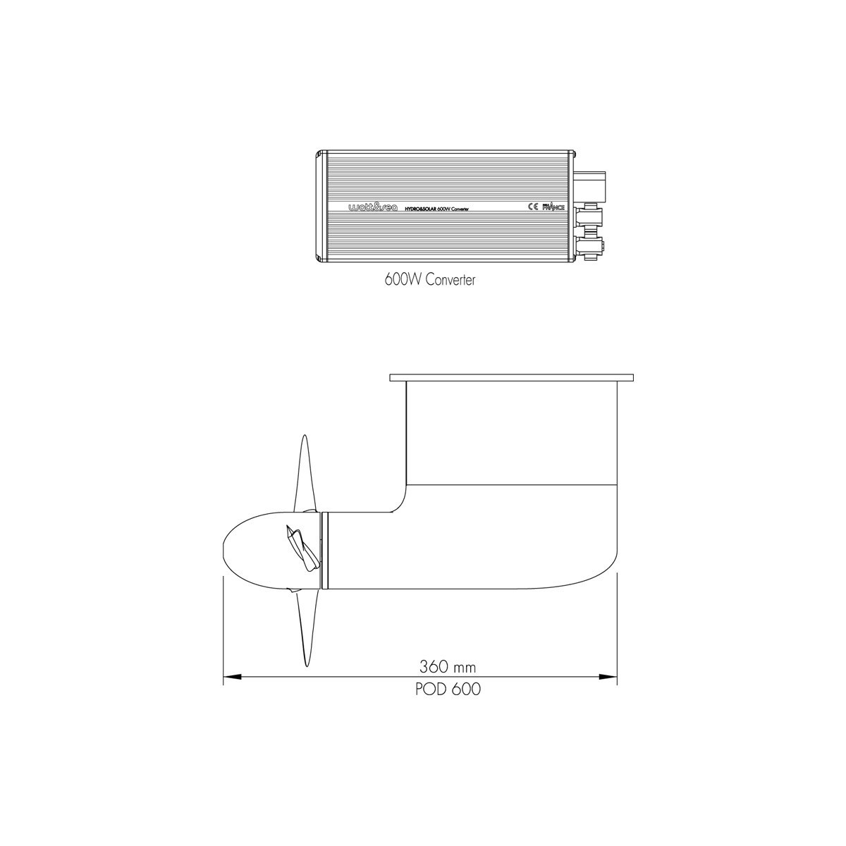 Watt & sea POD 600 flow-through hydro generator PK-POD-600 - Comptoir ...