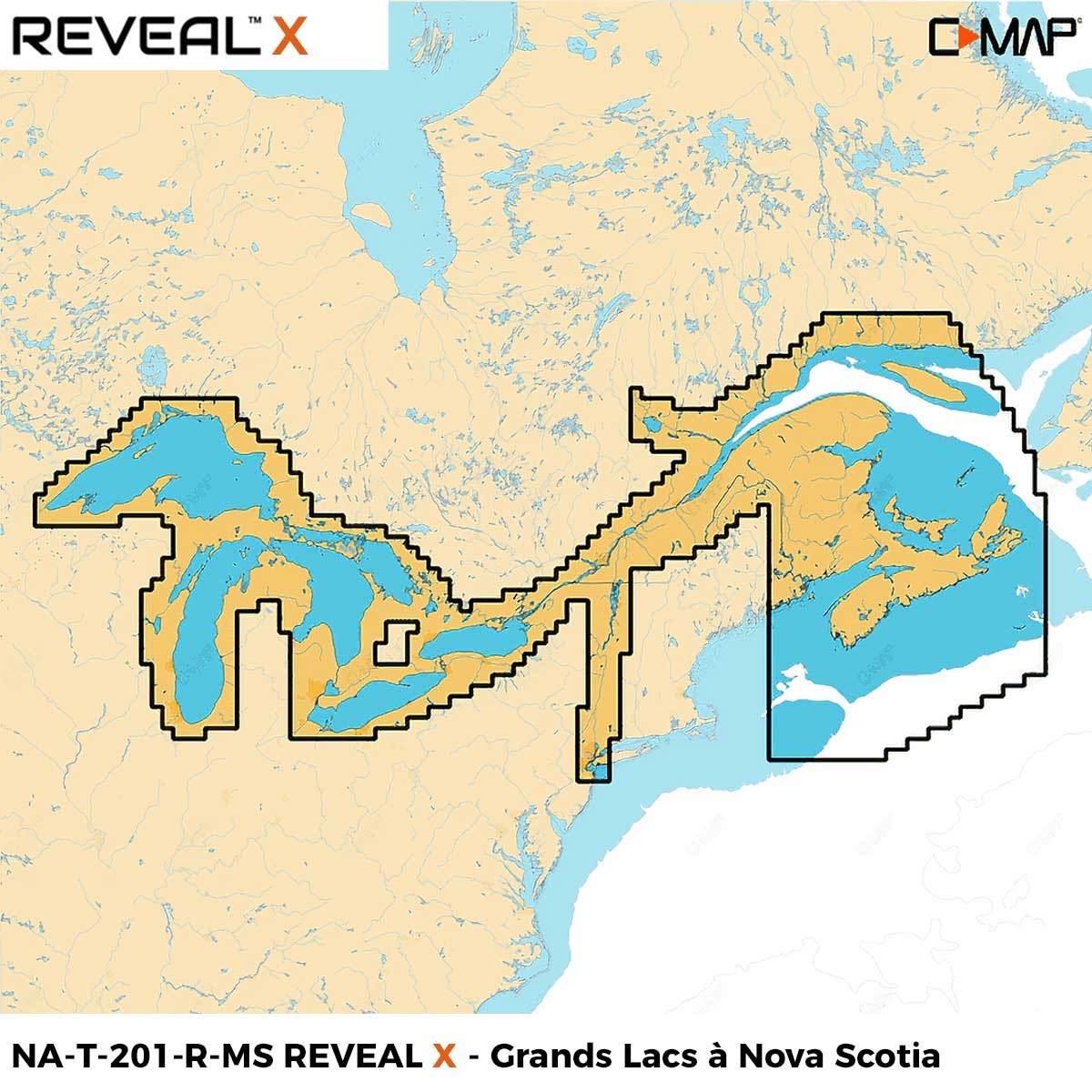 C-map Carte C-MAP REVEAL NA-201 Grands Lacs à Nova Scotia M-NA-Y201-MS ...