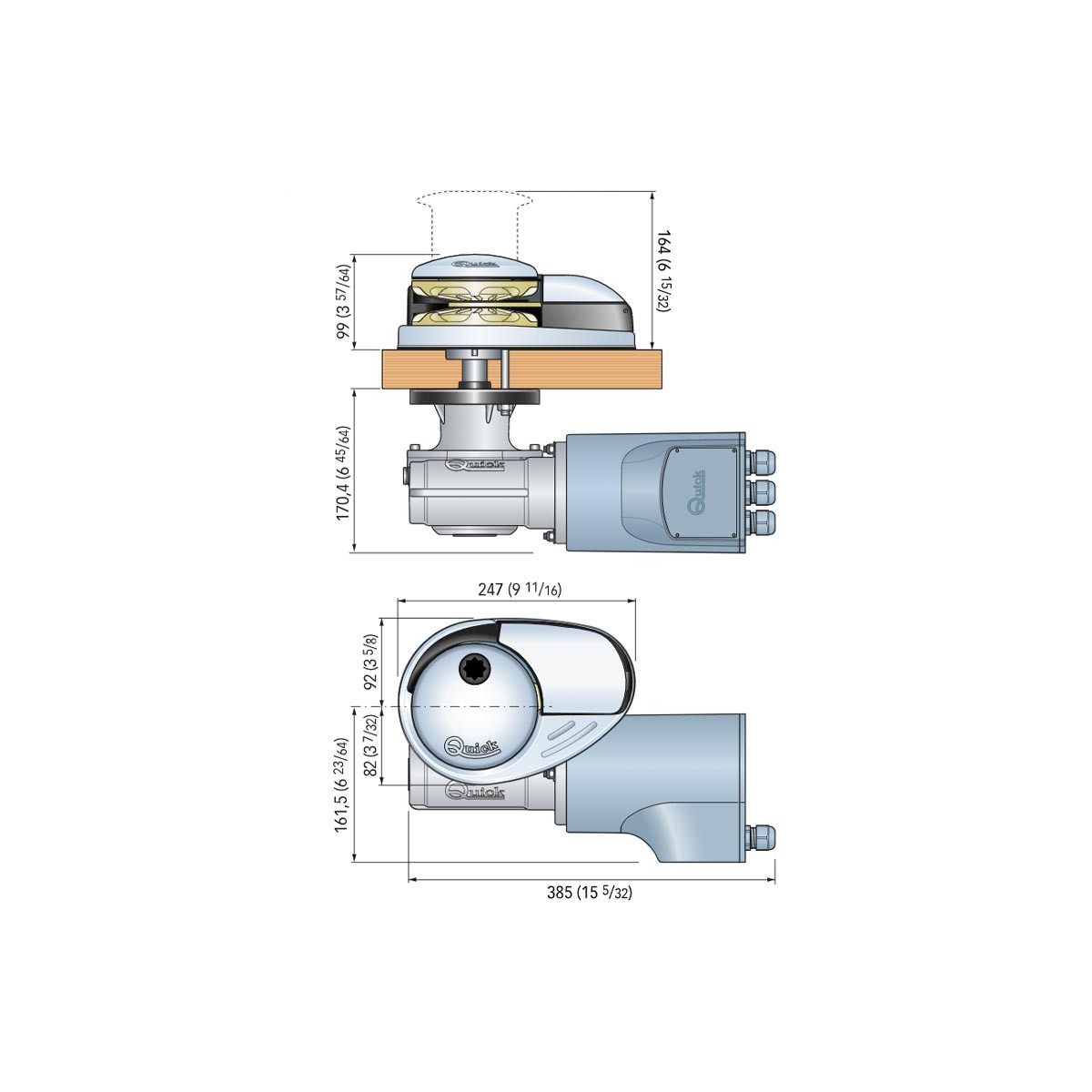 Quick Prince DP3 24V vertical windlass QP16308 - Comptoir Nautique