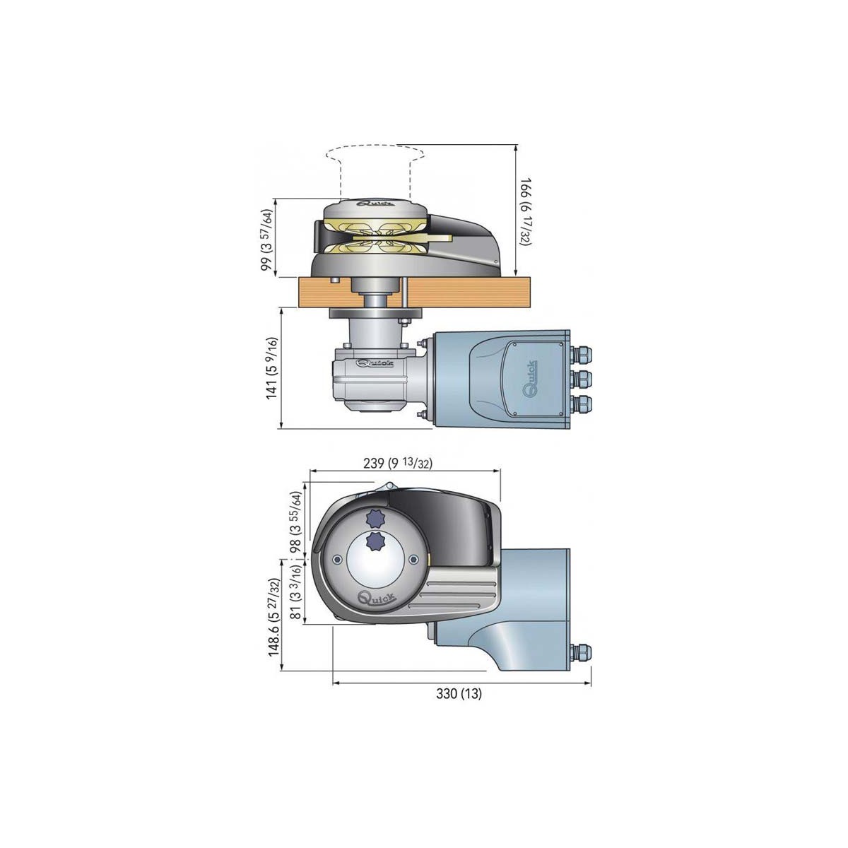 Quick Aleph 12V vertical windlass QP71008 - Comptoir Nautique