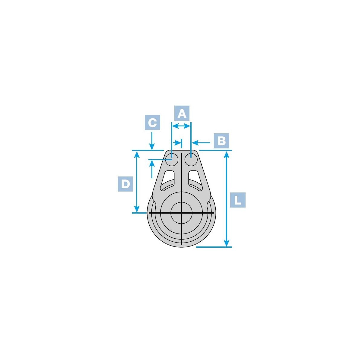 Lewmar Racing HR single-deck pulley - 60 mm 29946611BK - Comptoir Nautique