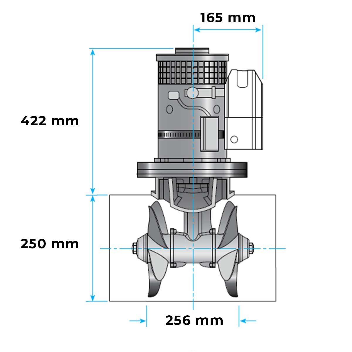 Lewmar Electric thruster 250TT 8kW - aluminium - 24V 590022 - Comptoir ...