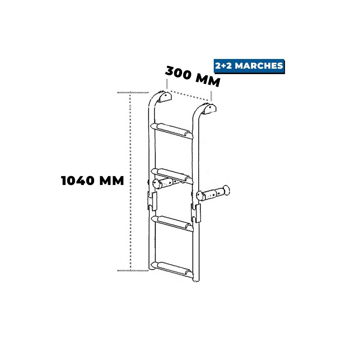 Trem Folding stainless steel bath ladder K235 - Comptoir Nautique