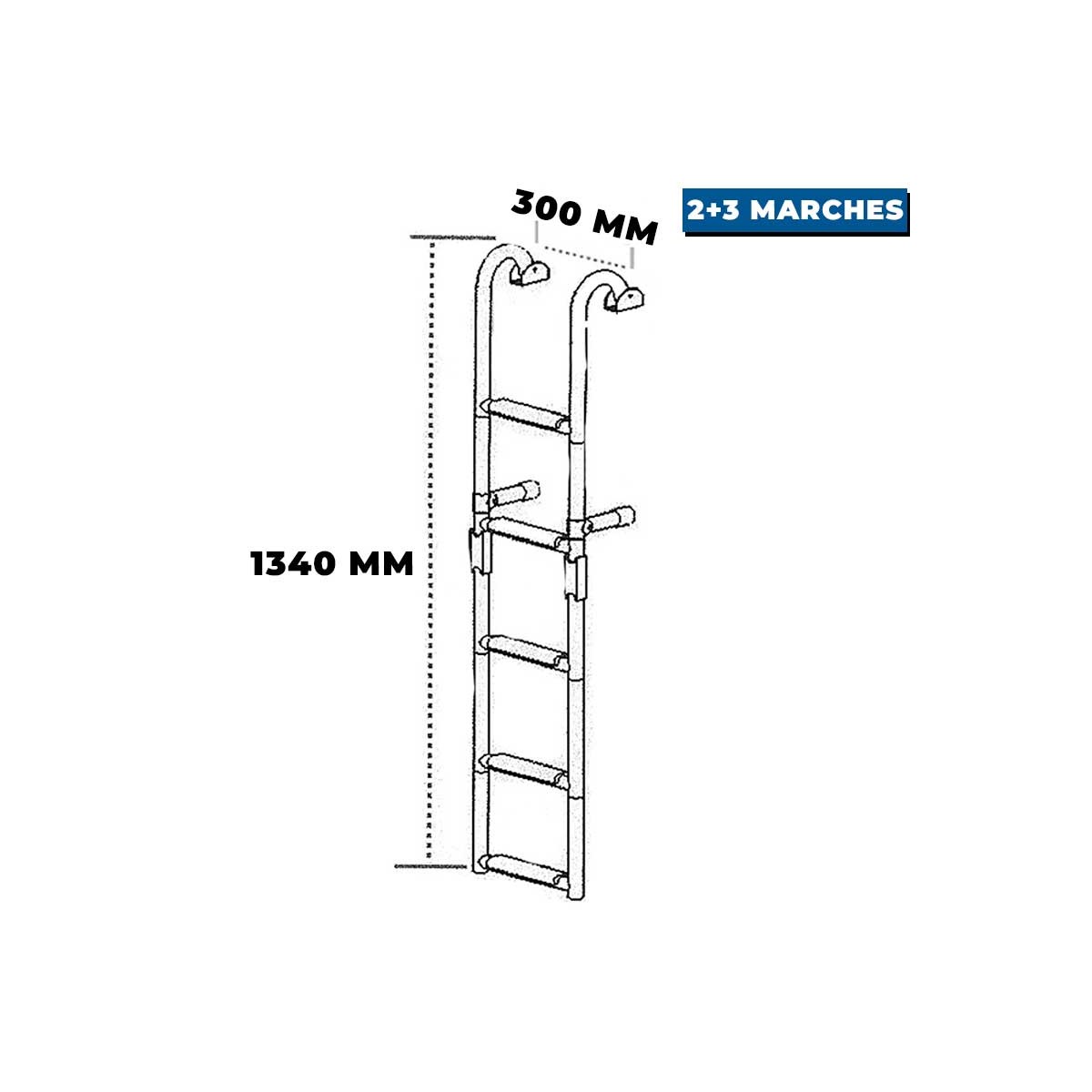Trem Folding stainless steel bath ladder K235 - Comptoir Nautique