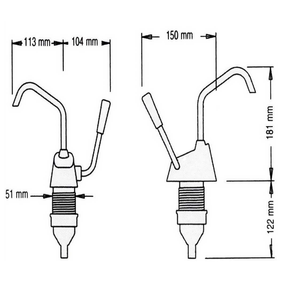 Whale Flipper Mk4 manual sink pump - 8 L/min WHGP0418 - Comptoir Nautique