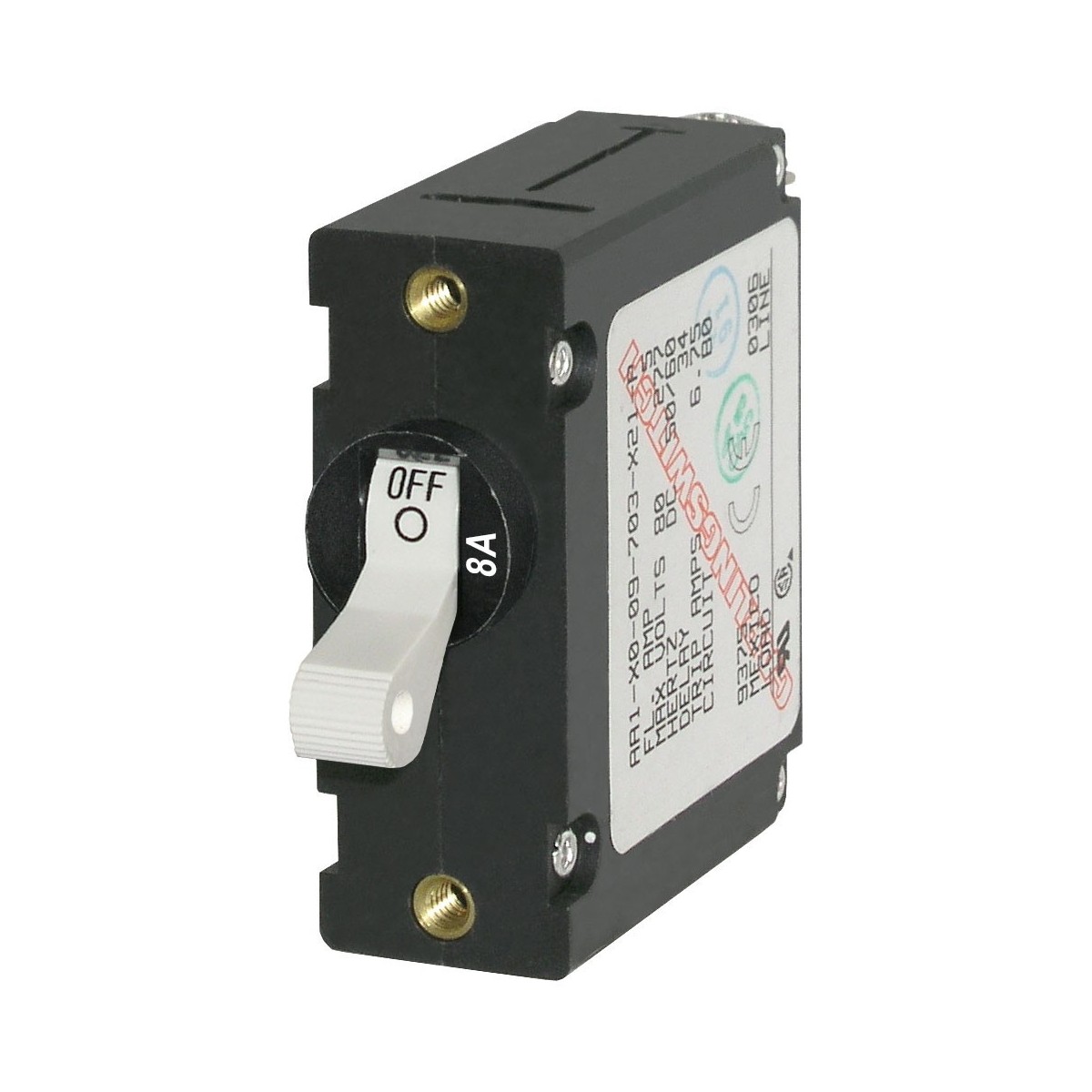 Blue sea systems Circuit breaker series A Single-pole rocker 25A Black ...