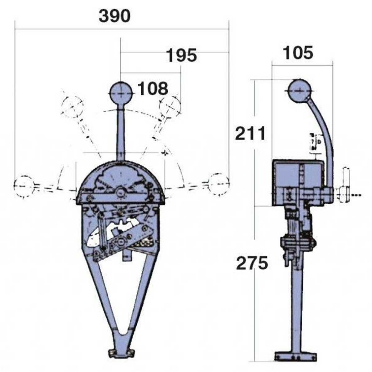 Kobelt Single-lever dual-function control panel KB246 - Comptoir Nautique