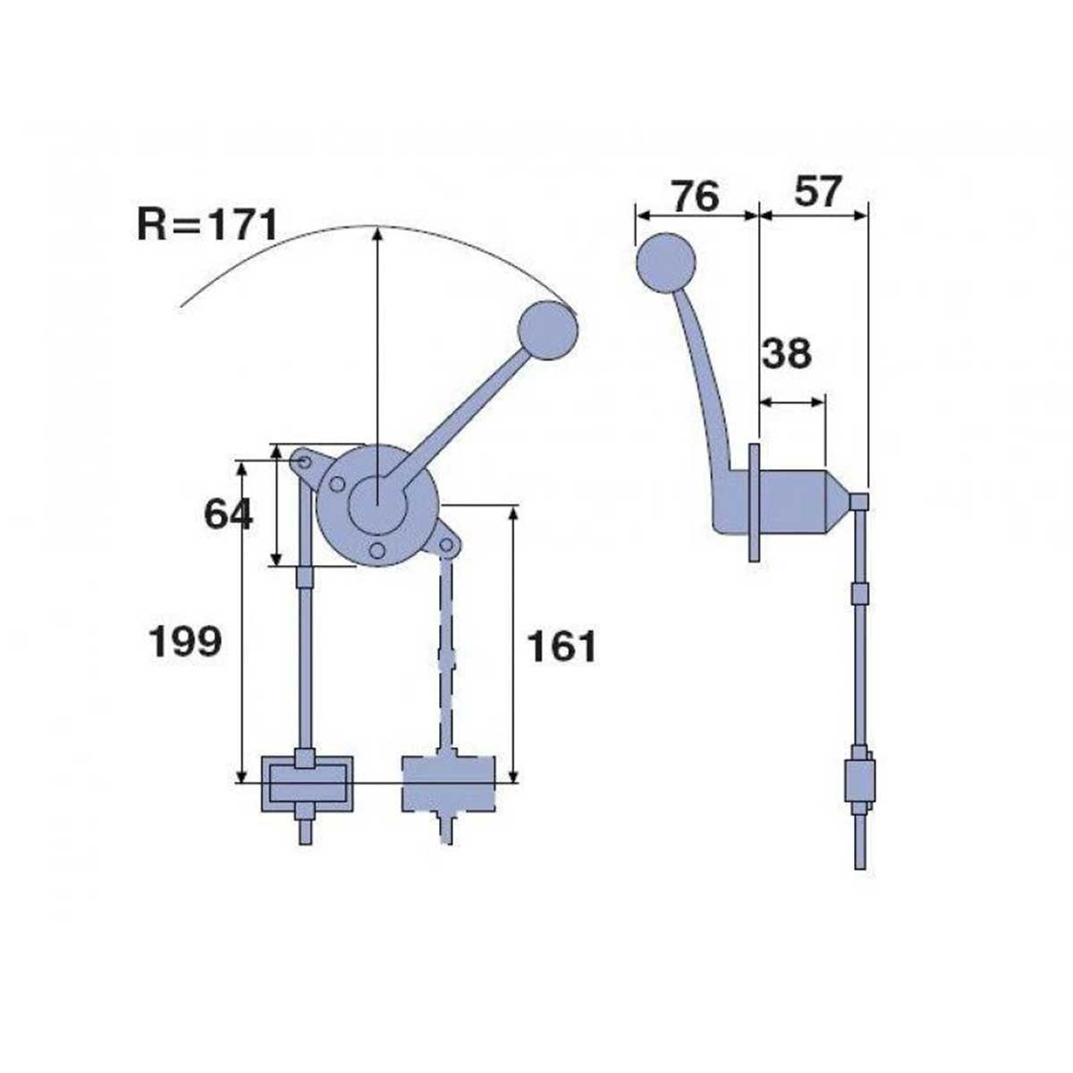 Kent Single-function side-mounted joystick MS001 - Comptoir Nautique