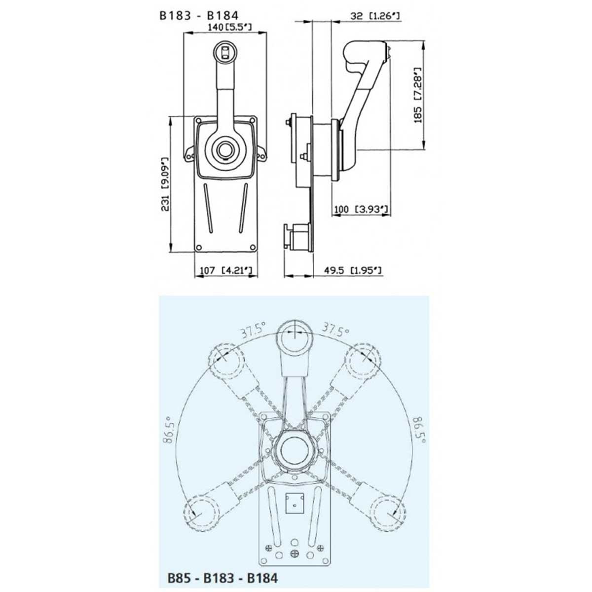 Ultraflex Boîtier de commande latéral bi-fonction avec point mort ...